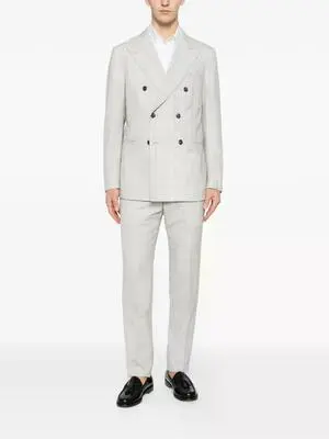 Caruso Norma Double-breasted Check-pattern Suit