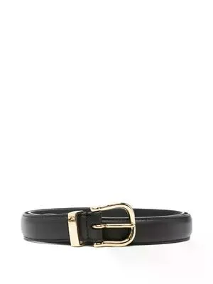 NILI LOTAN Louise Gold-tone Buckle Belt - Black
