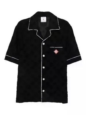 Casablanca Towlling Patterned Piped Shirt - Black