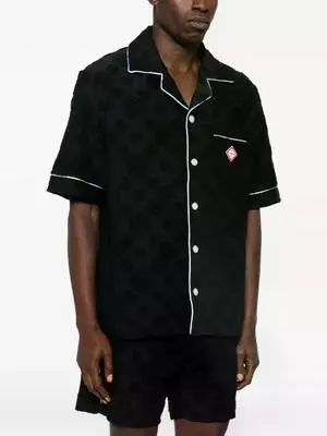 Casablanca Towlling Patterned Piped Shirt - Black