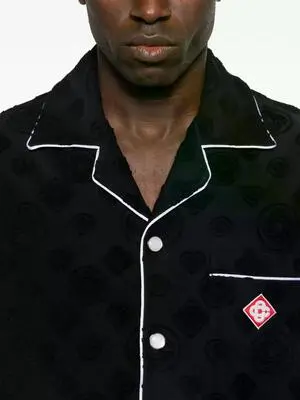 Casablanca Towlling Patterned Piped Shirt - Black