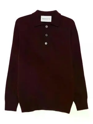 AMARANTO Buttoned Collar Long Sleeve Sweater