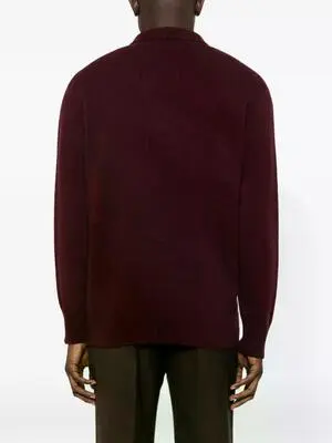 AMARANTO Buttoned Collar Long Sleeve Sweater