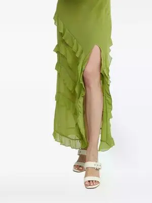 Bardot Ruffled V-neck Midi Dress