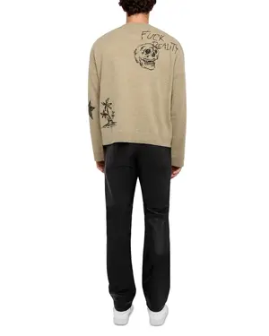Zadig&Voltaire Marko Sketch Crewneck Sweater - Olive