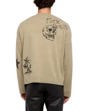 Zadig&Voltaire Marko Sketch Crewneck Sweater - Olive