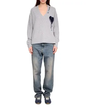 Zadig&Voltaire Mikyaz Cashmere Sweater - Gris Chine