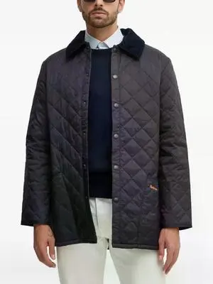 Barbour Liddesdale Corduroy-collar Quilted Jacket - Blue
