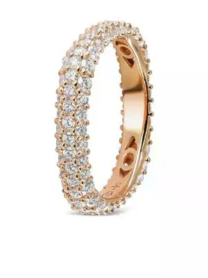 FULLORD 18k Rose Gold Eternity Diamond Ring - Pink