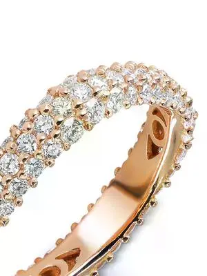 FULLORD 18k Rose Gold Eternity Diamond Ring - Pink