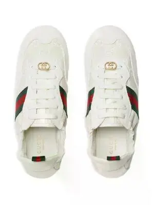 Gucci Striped Suede Sneakers