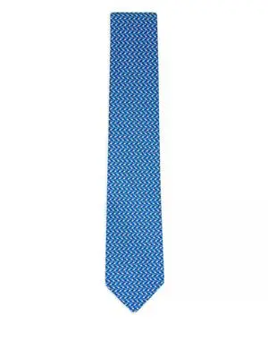 FERRAGAMO Patterned Neck Tie - Blue