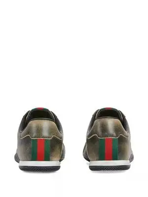 Gucci Distressed Web-stripe Sneakers