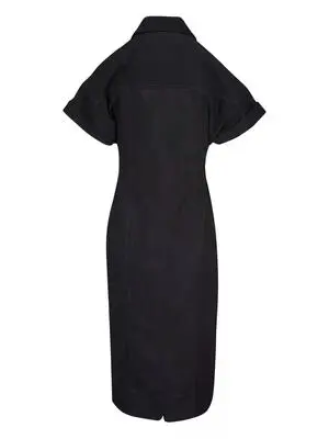 Akris Zip Short-sleeve Midi Dress