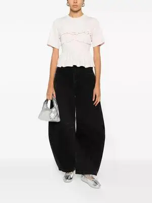 Cecilie Bahnsen Ruffled Shirred T-shirt - Pink