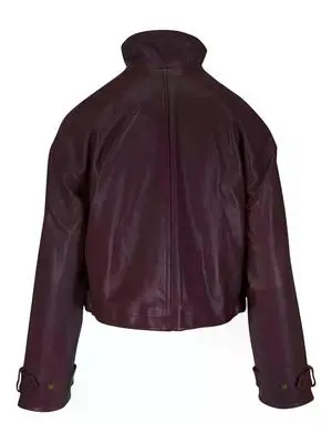 Veronica Beard Buttoned Leather Jacket - Purple