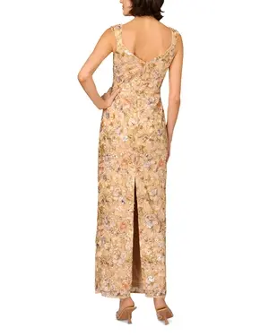 Aidan Mattox Novelty Mesh Long Gown
