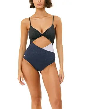BILIBLOND Zodiak Lurex One-piece Swimsuit - Blue