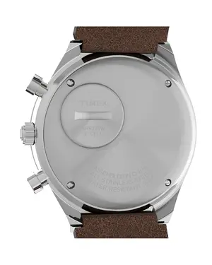 Timex® Q Chronograph 40mm Leather Strap Watch