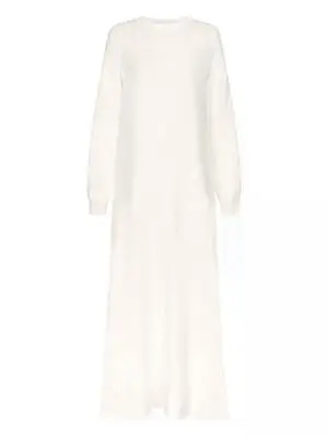Loulou De Saison Lucy Long-sleeve Knitted Maxi Dress - White