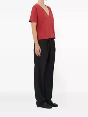Loulou De Saison V-neck Short Sleeve T-shirt - Red