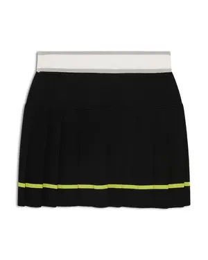 Casablanca Striped Pleated Skirt - Black