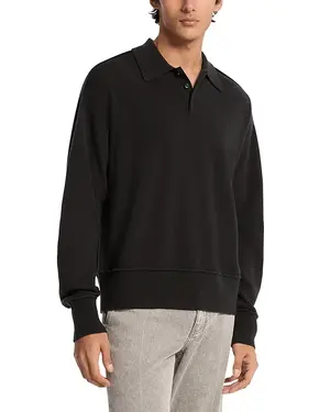Michael Kors Reverse Linked Wedge Polo Sweater - Black