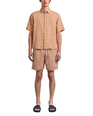 Frescobol Carioca Castro Angra Madeira Print Linen Shirt - Copper