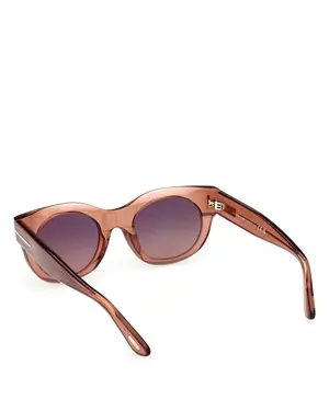 TOM FORD Marine Round Sunglasses, 50mm - Light Brown