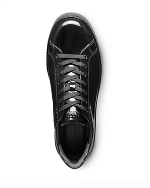 Allen Edmonds Barnes Low Top Leather Sneakers - Patent Black