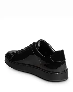 Allen Edmonds Barnes Low Top Leather Sneakers - Patent Black