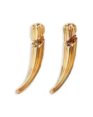 Tory Burch Logo Spike Front To Back Earrings - Gold