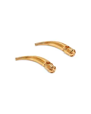 Tory Burch Logo Spike Front To Back Earrings - Gold