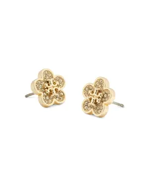 Tory Burch Kira Pave Flower Stud Earrings
