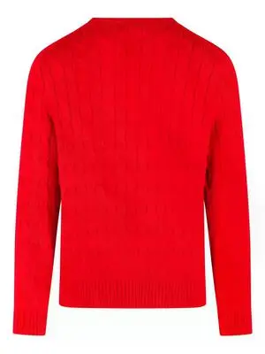 Polo Ralph Lauren Embroidered Braided Sweater - Red