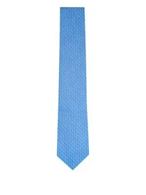 FERRAGAMO Rackets-pattern Neck Tie - Blue