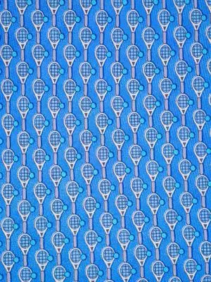 FERRAGAMO Rackets-pattern Neck Tie - Blue
