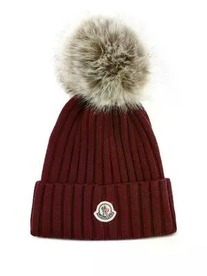 Moncler Ribbed Beanie - Red