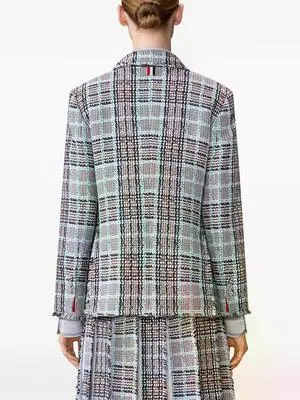 Thom Browne Frayed Plaid Blazer