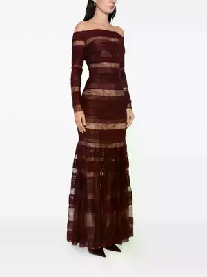 Elie Saab Lace Maxi Dress - Red