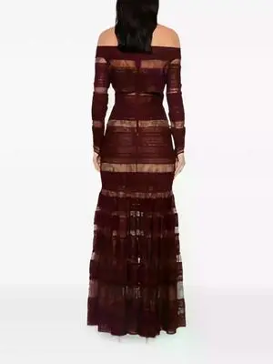 Elie Saab Lace Maxi Dress - Red