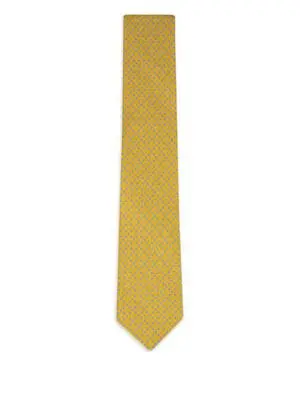 FERRAGAMO Floral-print Necktie - Yellow