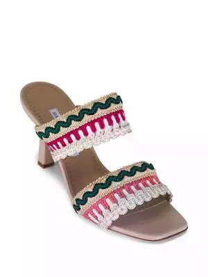 Manolo Blahnik Mabecomu Embroidered Two-strap Sandals