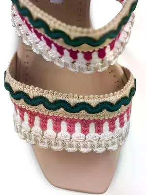 Manolo Blahnik Mabecomu Embroidered Two-strap Sandals