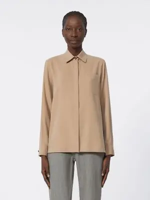 Max Mara Silk Canvas Shirt - Hazelnut Brown
