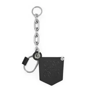 Loewe Leather Logo Biker Charm - Black