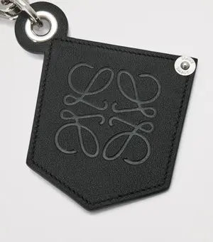 Loewe Leather Logo Biker Charm - Black