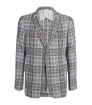 Thom Browne Cotton Tweed Check Blazer