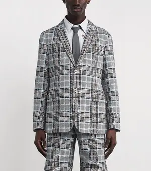 Thom Browne Cotton Tweed Check Blazer