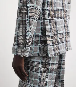 Thom Browne Cotton Tweed Check Blazer